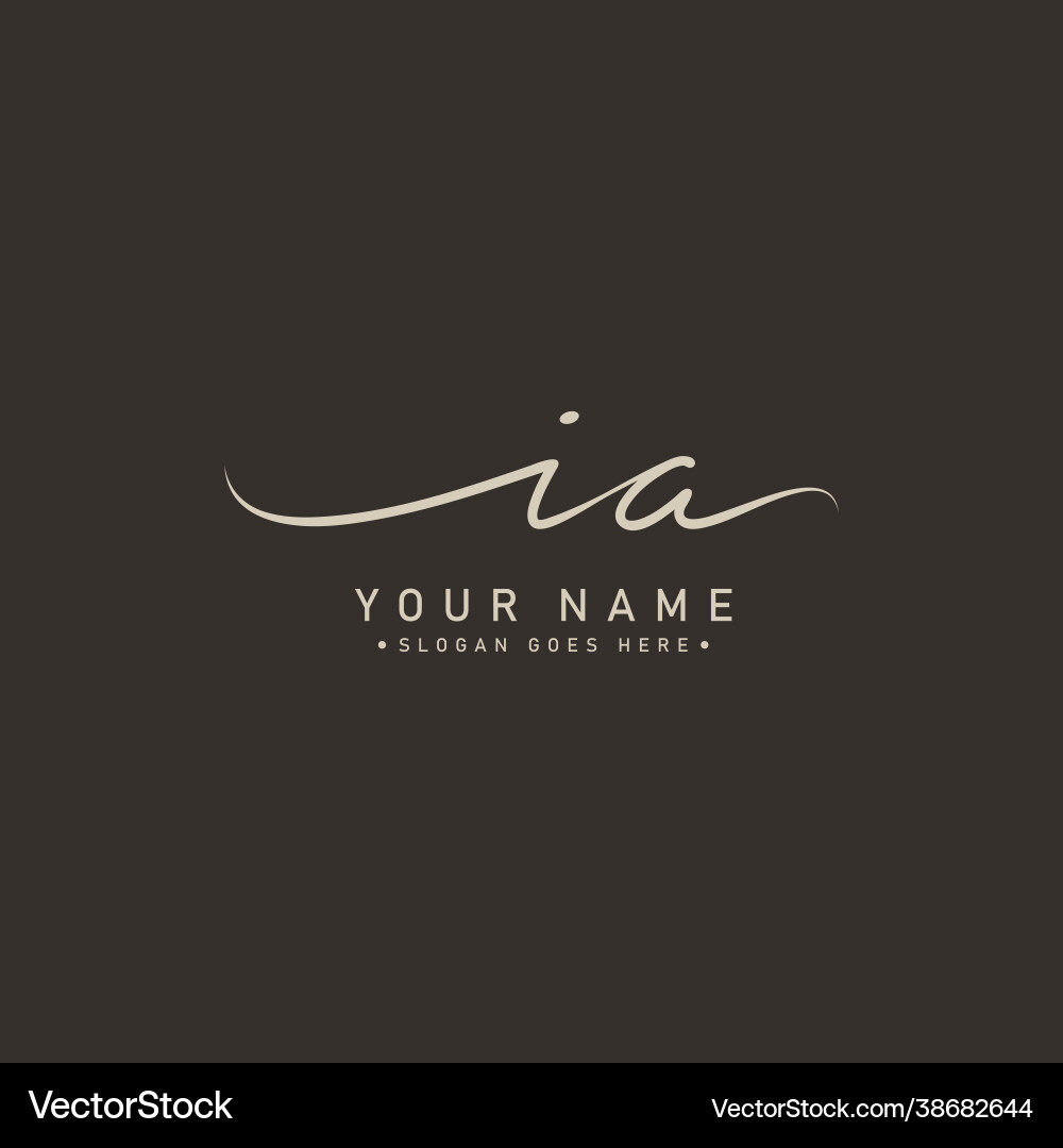 Initial letter ia logo - handwritten signature Vector Image
