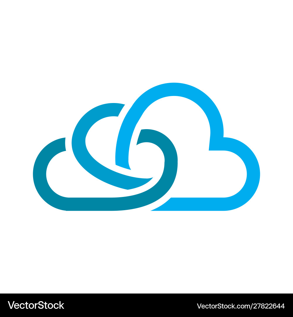 Irregular blue cloud vortex logo Royalty Free Vector Image