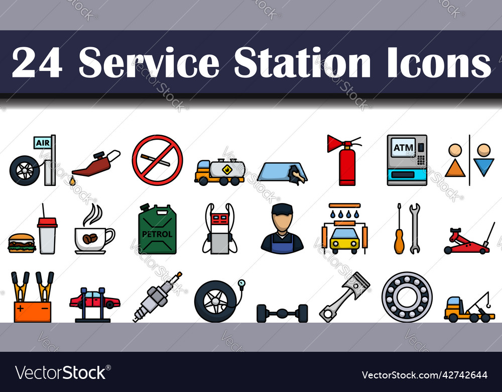 Service station icon set Royalty Free Vector Image Service station icon set Royalty Free Vector Image