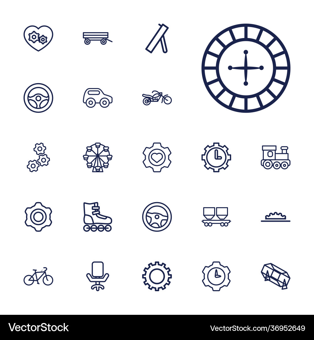 22 wheel icons Royalty Free Vector Image - VectorStock