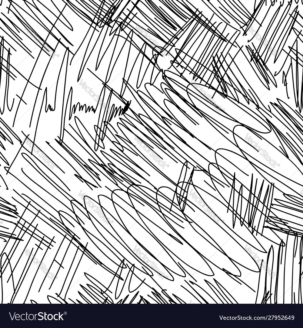 Abstract scribble seamless pattern intersecting Vector Image