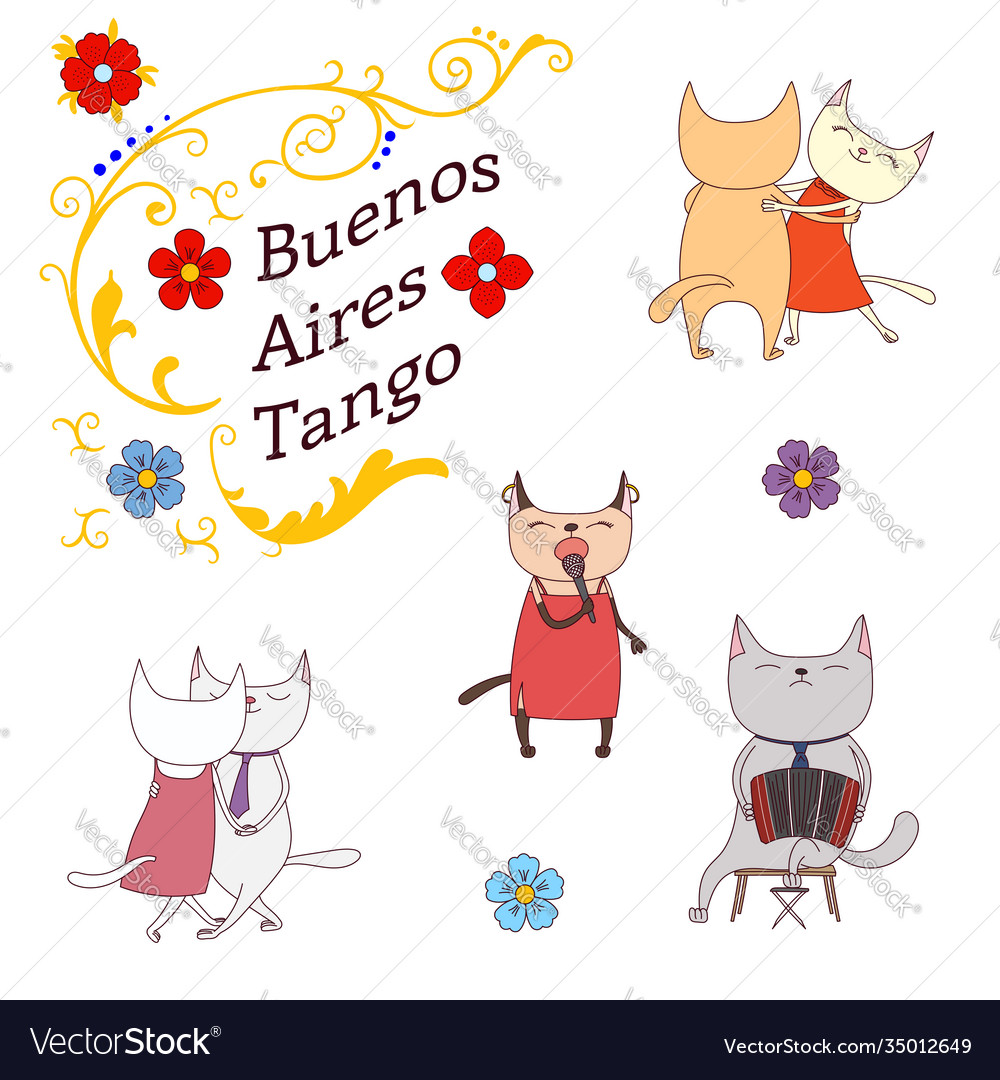 Argentine tango design elements Royalty Free Vector Image