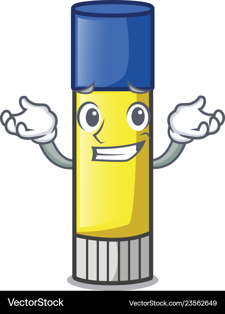 Grinning glue stick above character table Vector Image