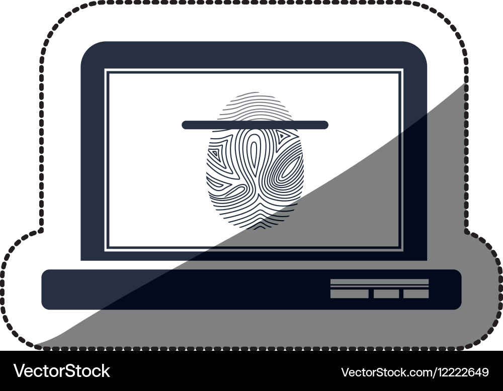 Isolated fingerprint and laptop design Royalty Free Vector