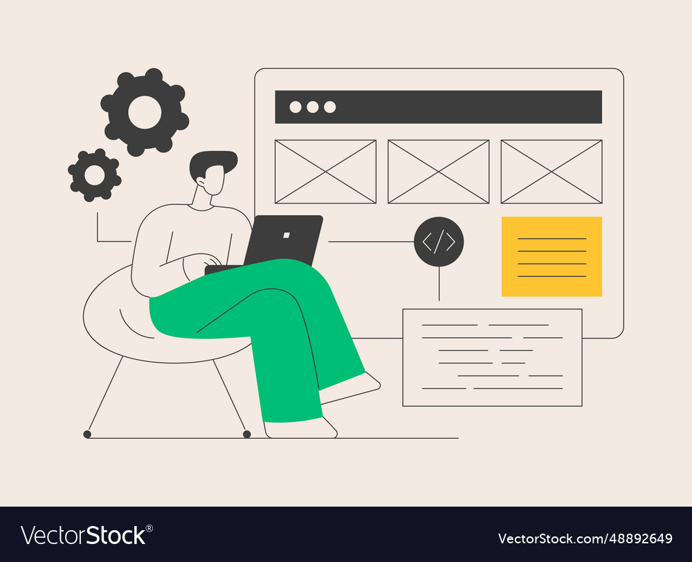 Landing page development abstract concept Vector Image
