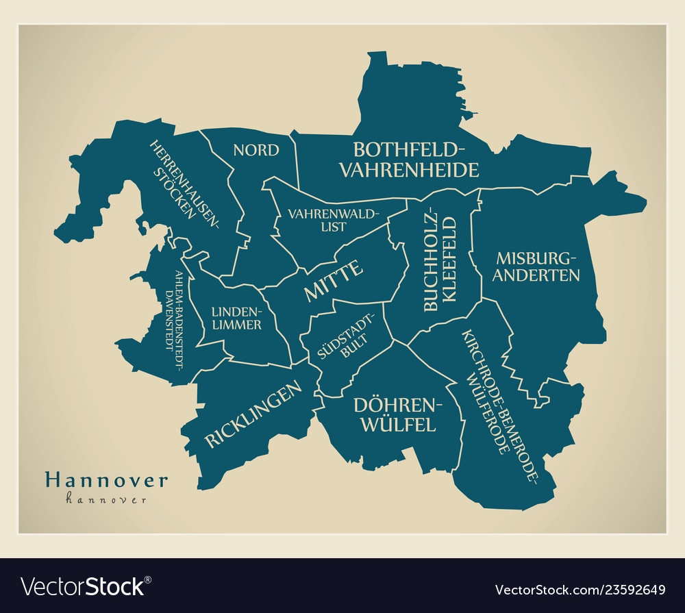 Modern city map - hannover city germany Royalty Free Vector Modern city map - hannover city germany Royalty Free Vector