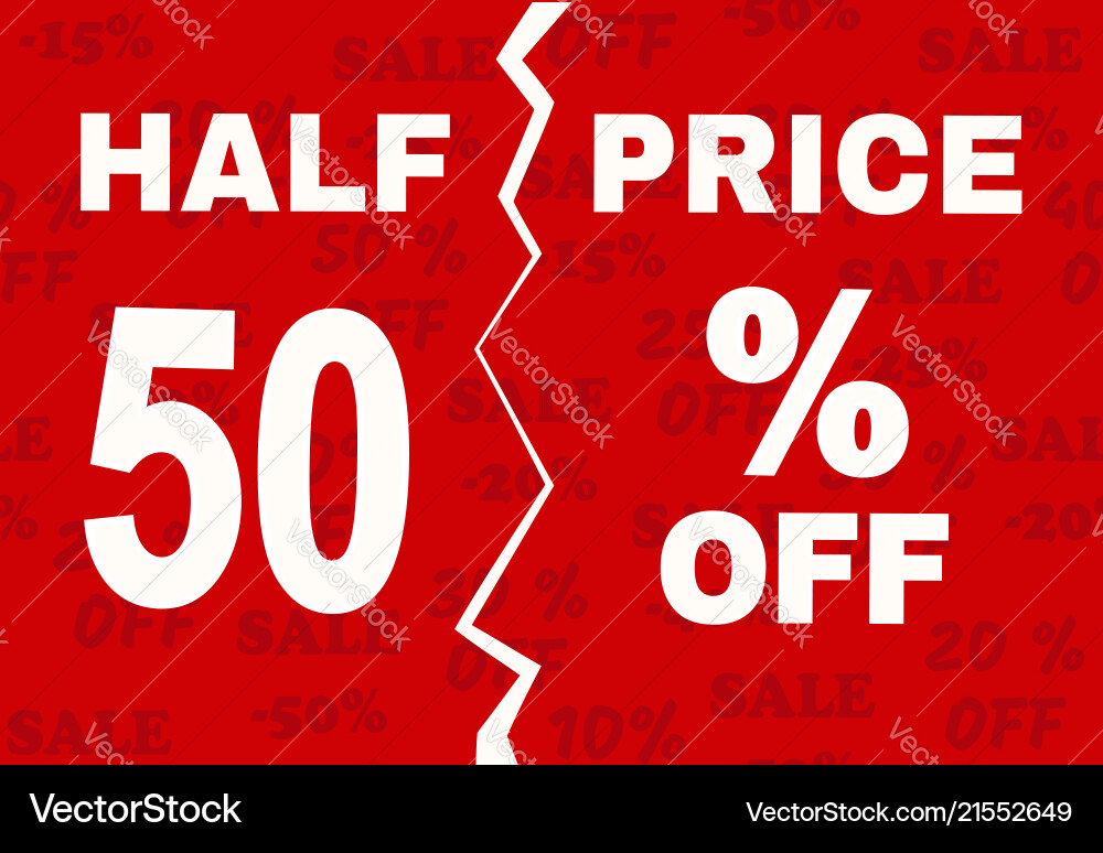 Red background with different discount percentages