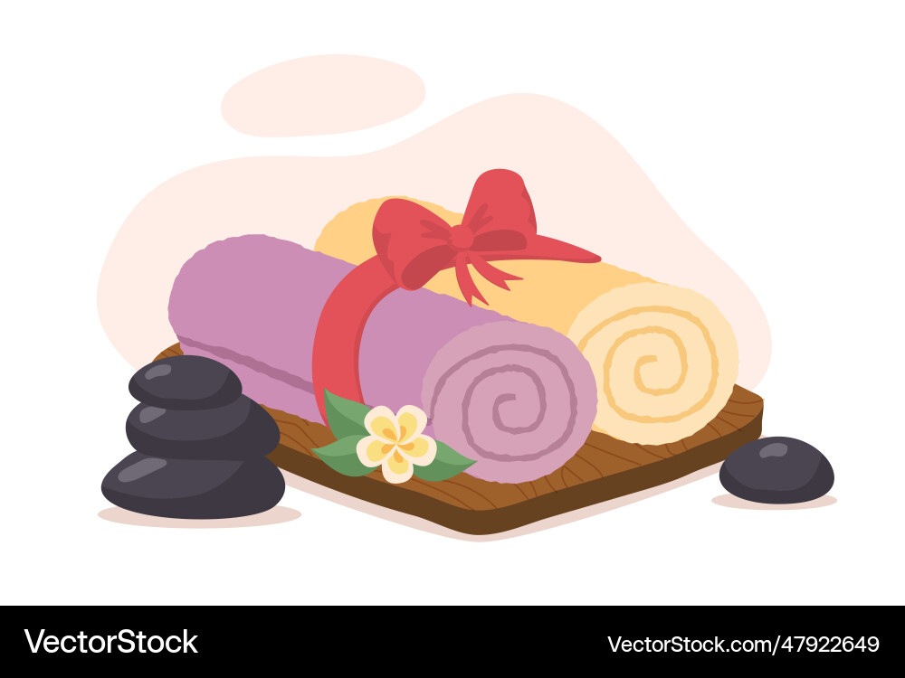 Towels and rocks for spa concept Royalty Free Vector Image