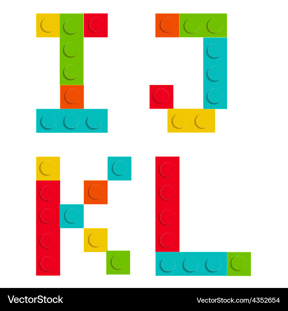 Alphabet set made toy construction brick Vector Image