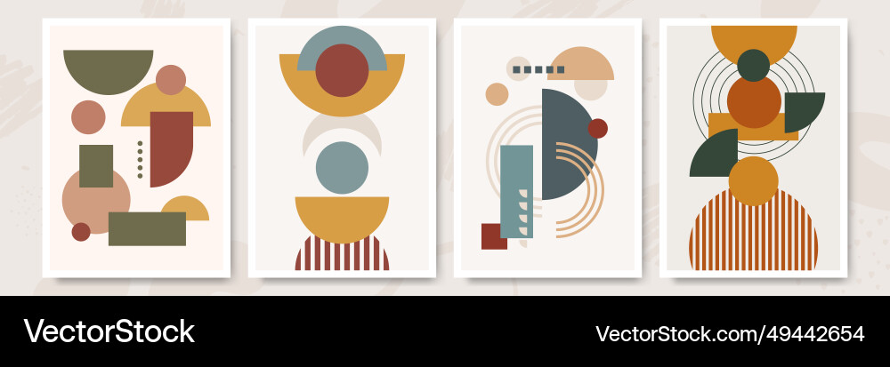 Boho modern minimalist abstract line art print Vector Image