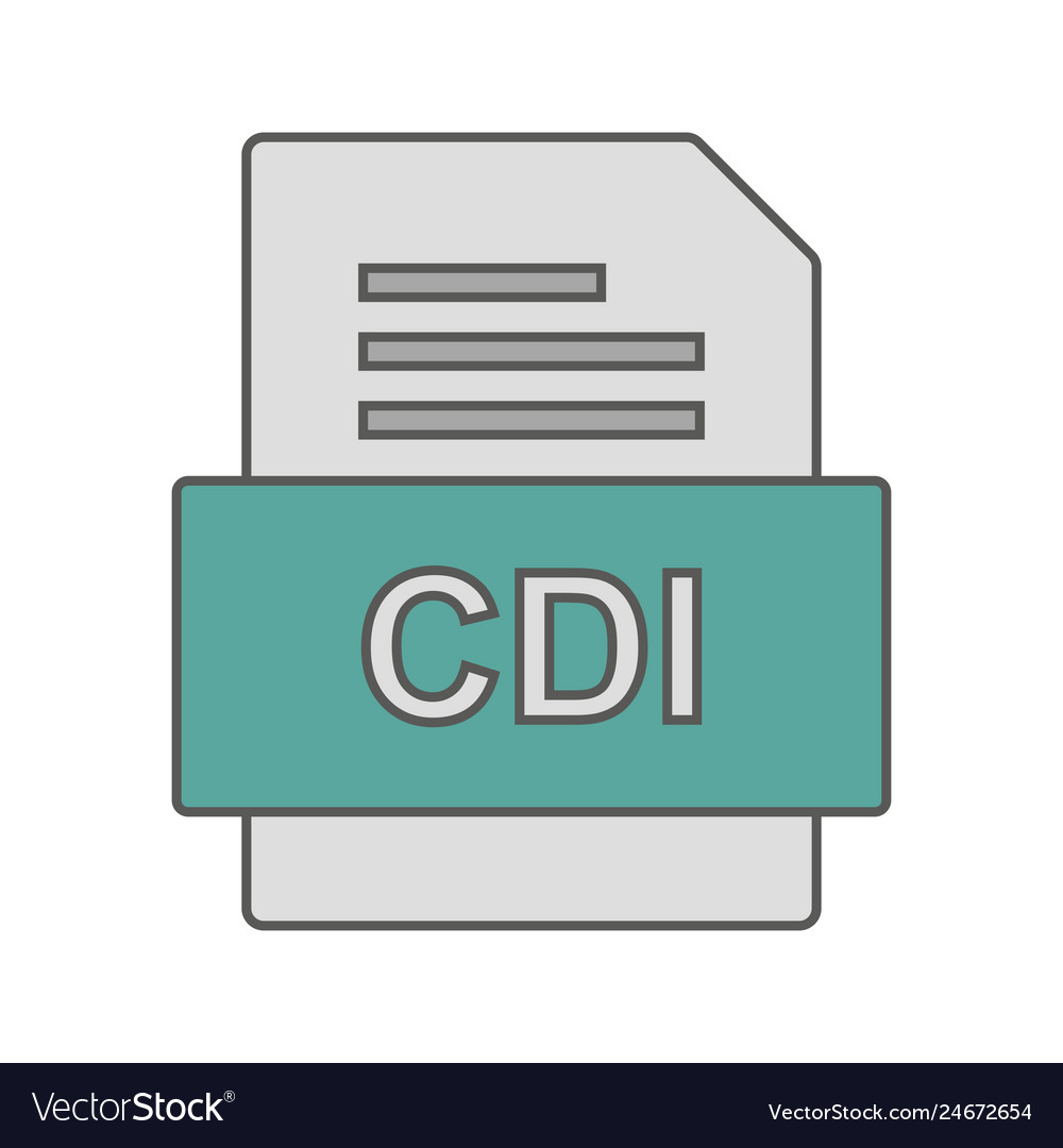 Cdi file document icon Royalty Free Vector Image