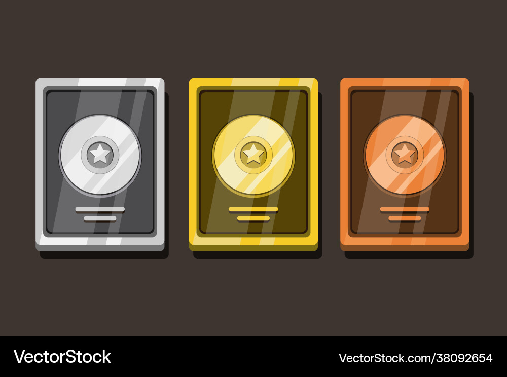 Disc award golden silver and bronze Royalty Free Vector