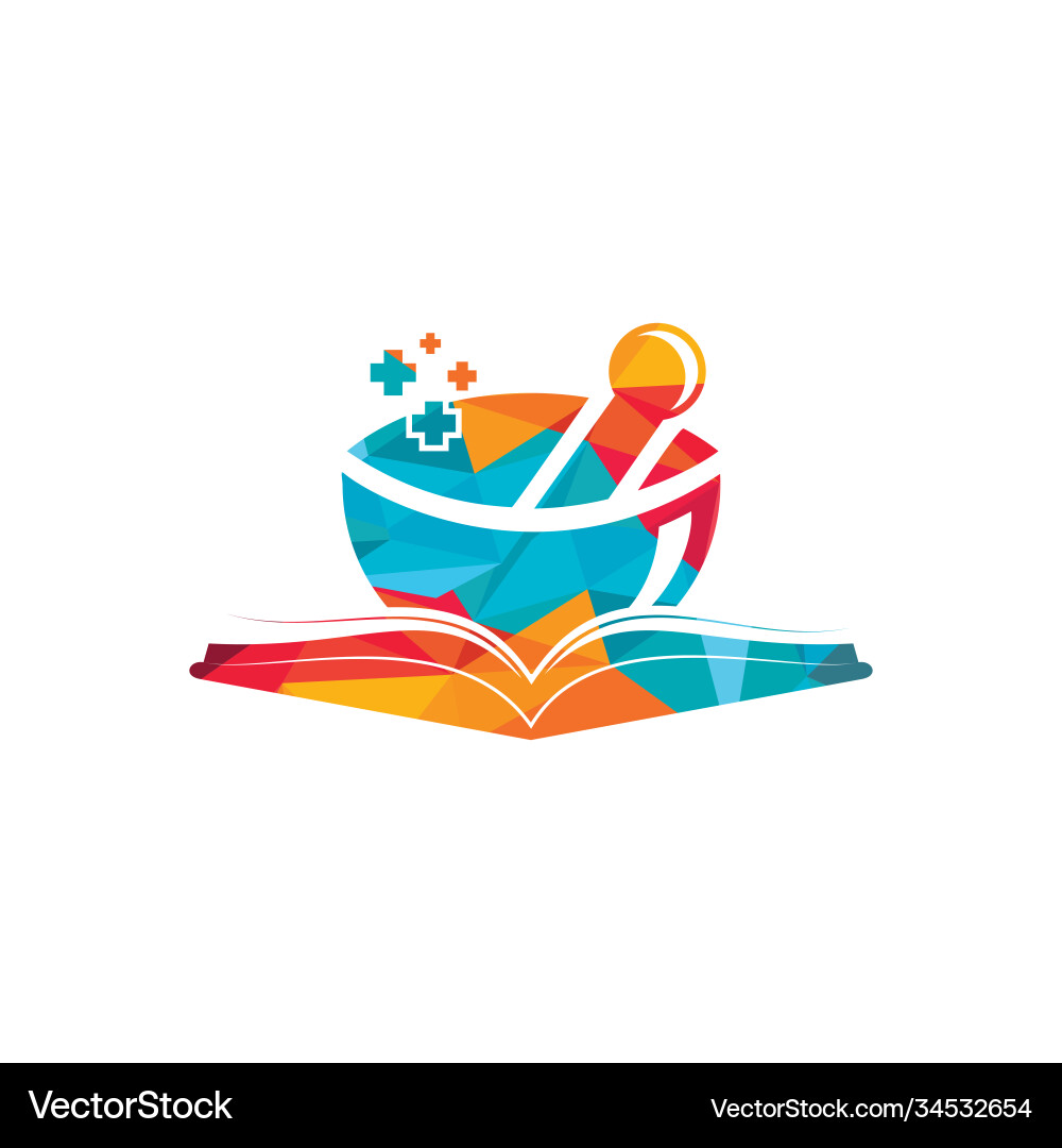 Pharmacy book logo design Royalty Free Vector Image