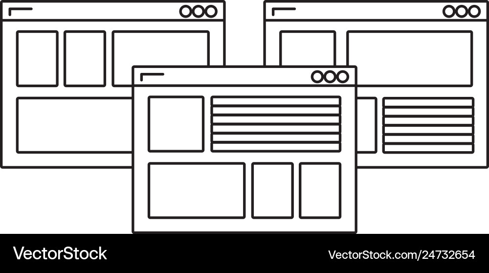 Web windows cartoon Royalty Free Vector Image - VectorStock