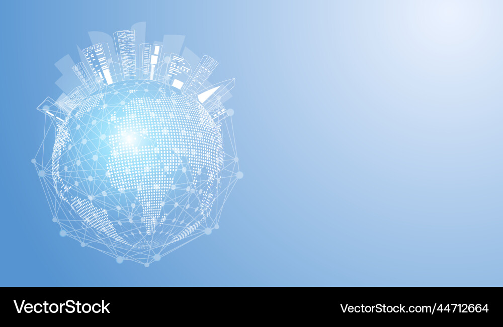 Abstract world digital modern map concept smart Vector Image