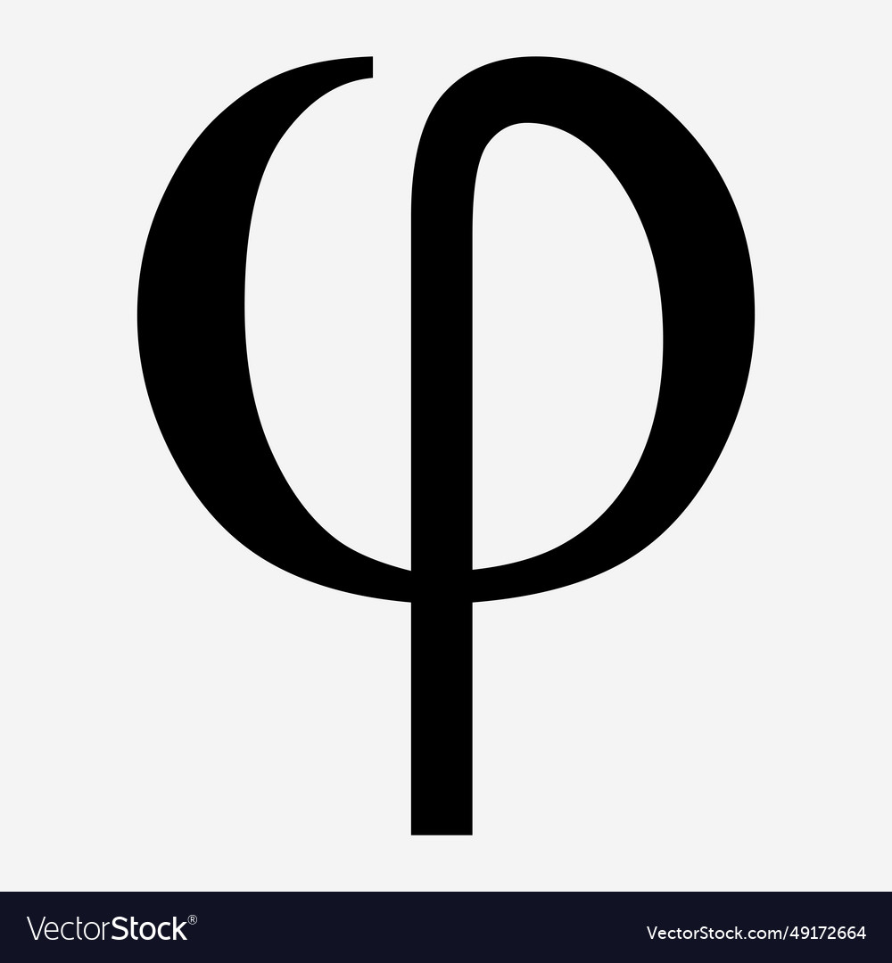 Greek alphabet symbol phi Royalty Free Vector Image