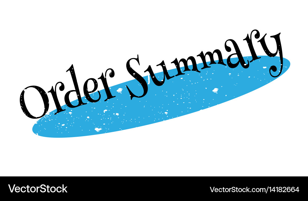 Order summary rubber stamp Royalty Free Vector Image