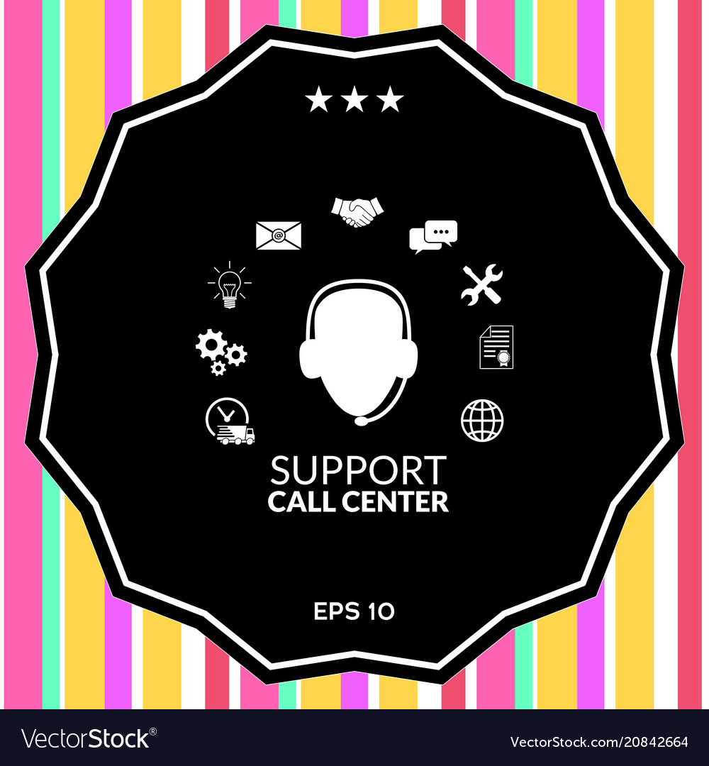 Technical support operator flat icon Royalty Free Vector