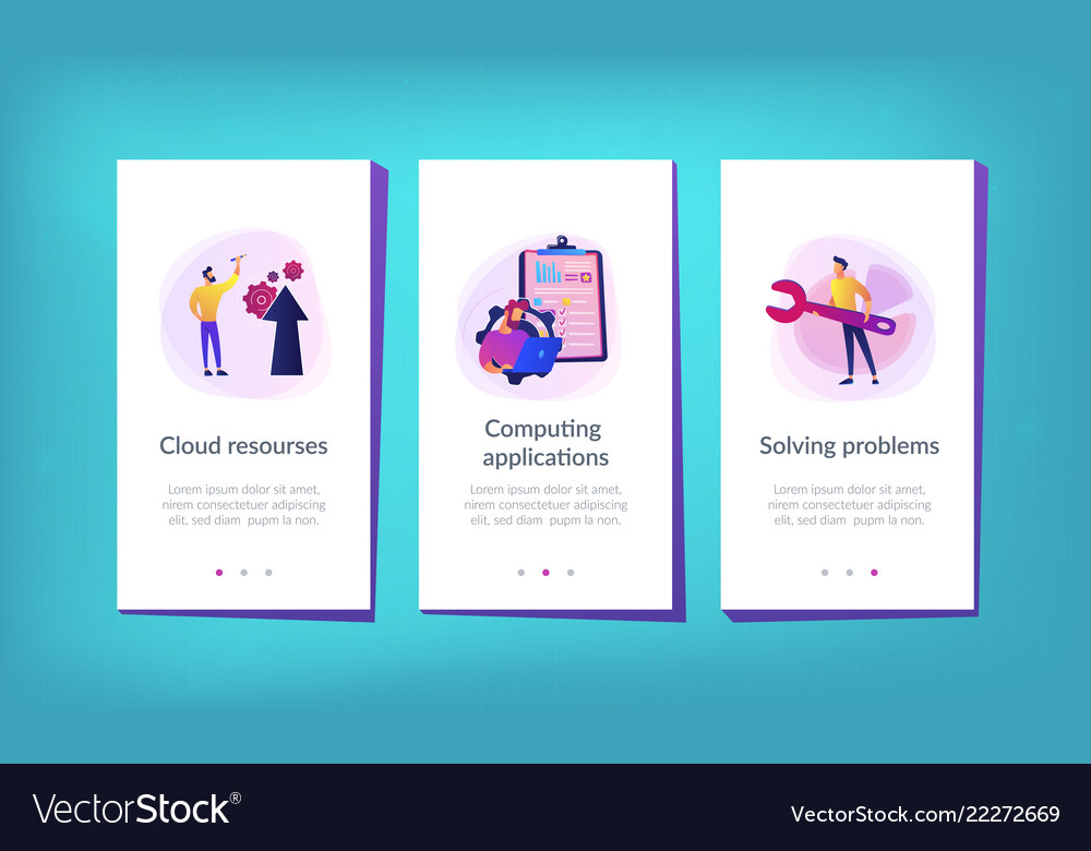 Cloud engineering app interface template Vector Image