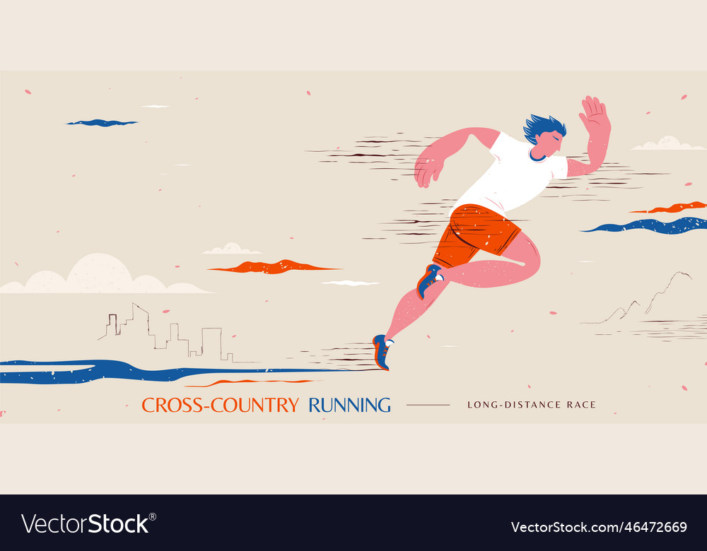 Cross-country running event Royalty Free Vector Image