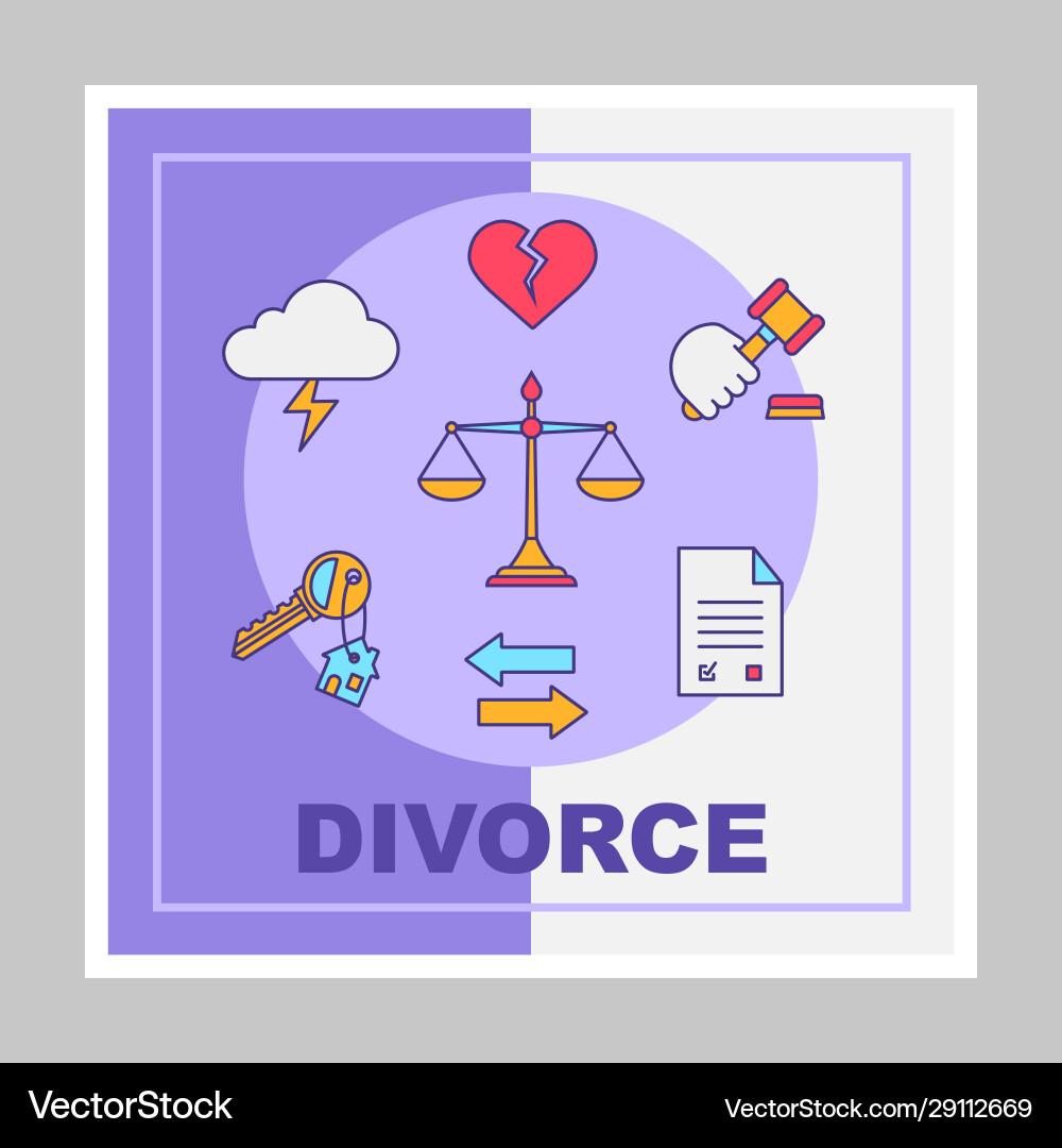 Divorce social media posts mockup Royalty Free Vector Image