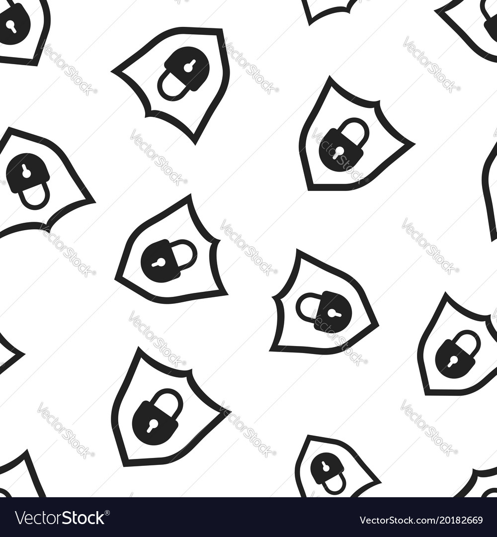 Lock with shield security seamless pattern Vector Image
