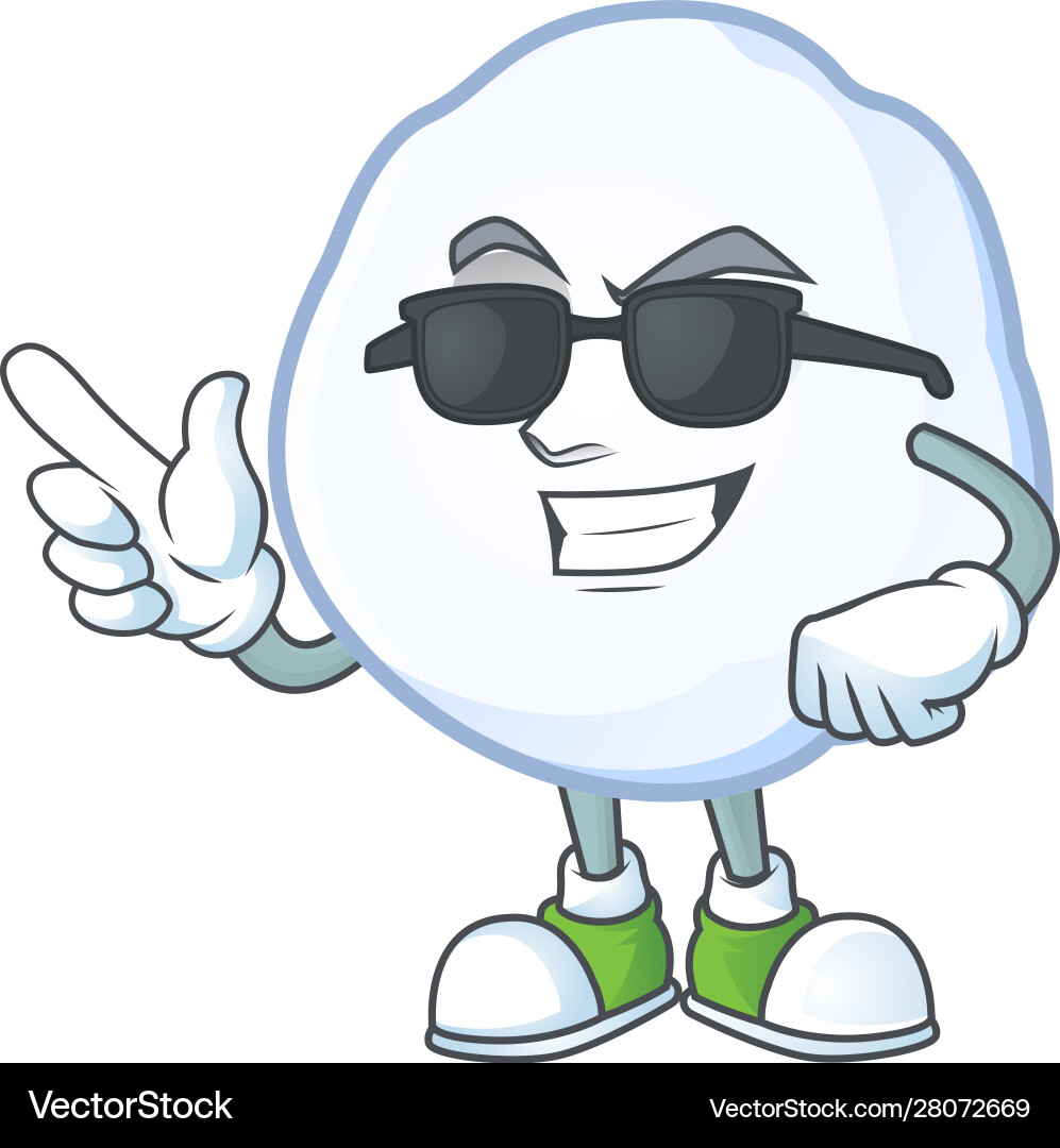 Super cool snowball character wearing black Vector Image