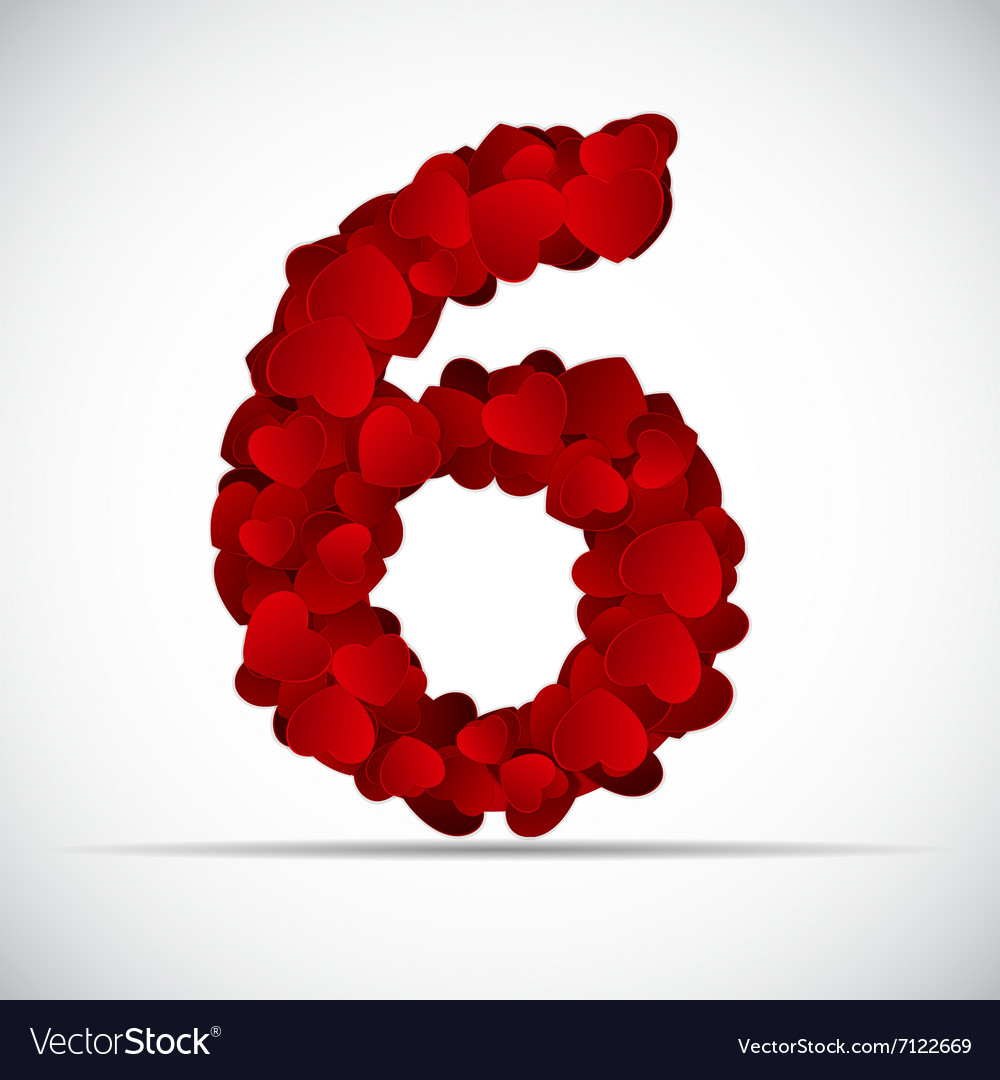 Valentine day number of hearts Royalty Free Vector Image