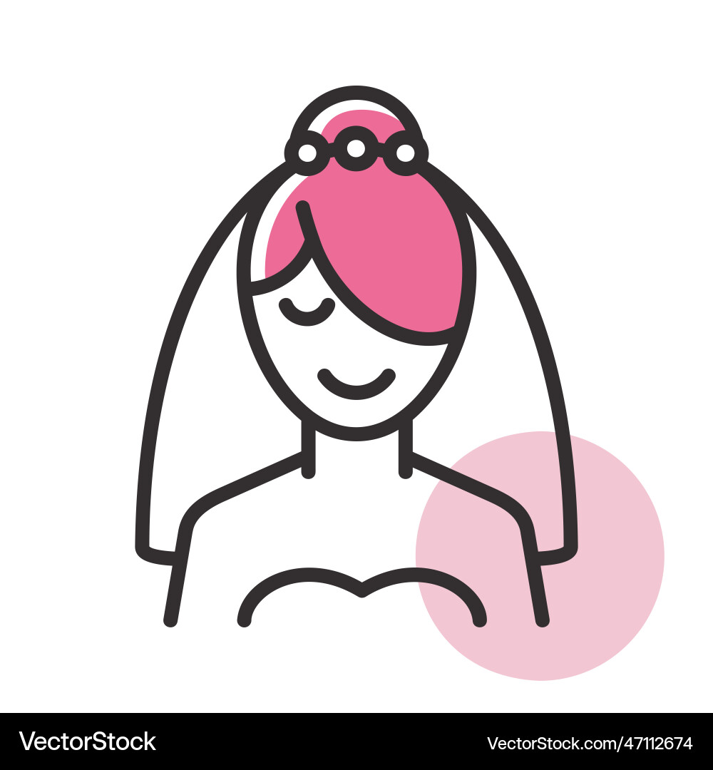 Bride isolated icon romance Royalty Free Vector Image