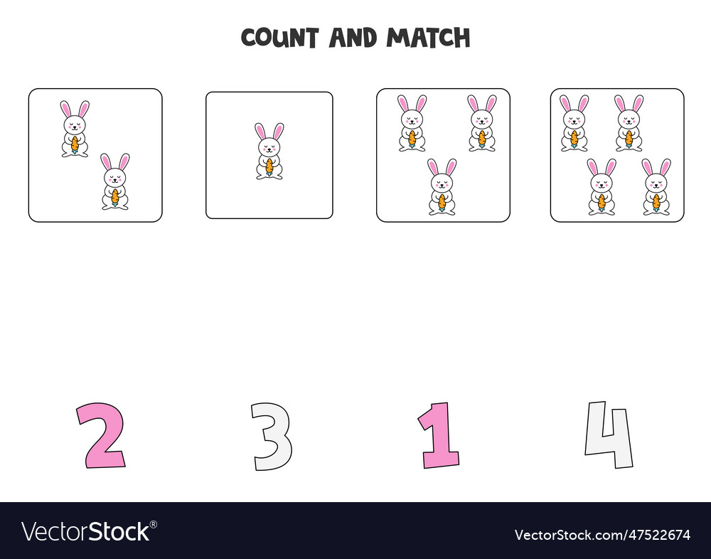 Counting game for kids count all easter rabbits Vector Image