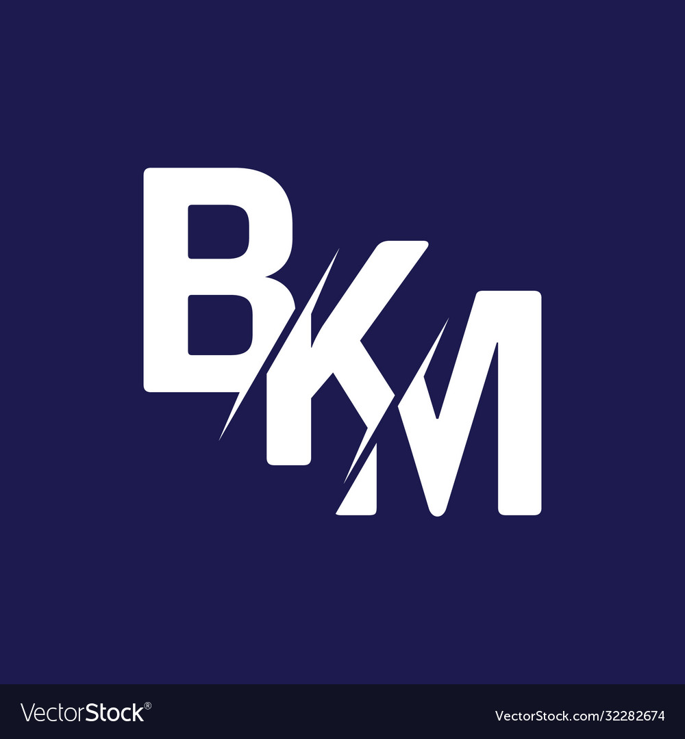 Monogram letters initial logo design bkm Vector Image