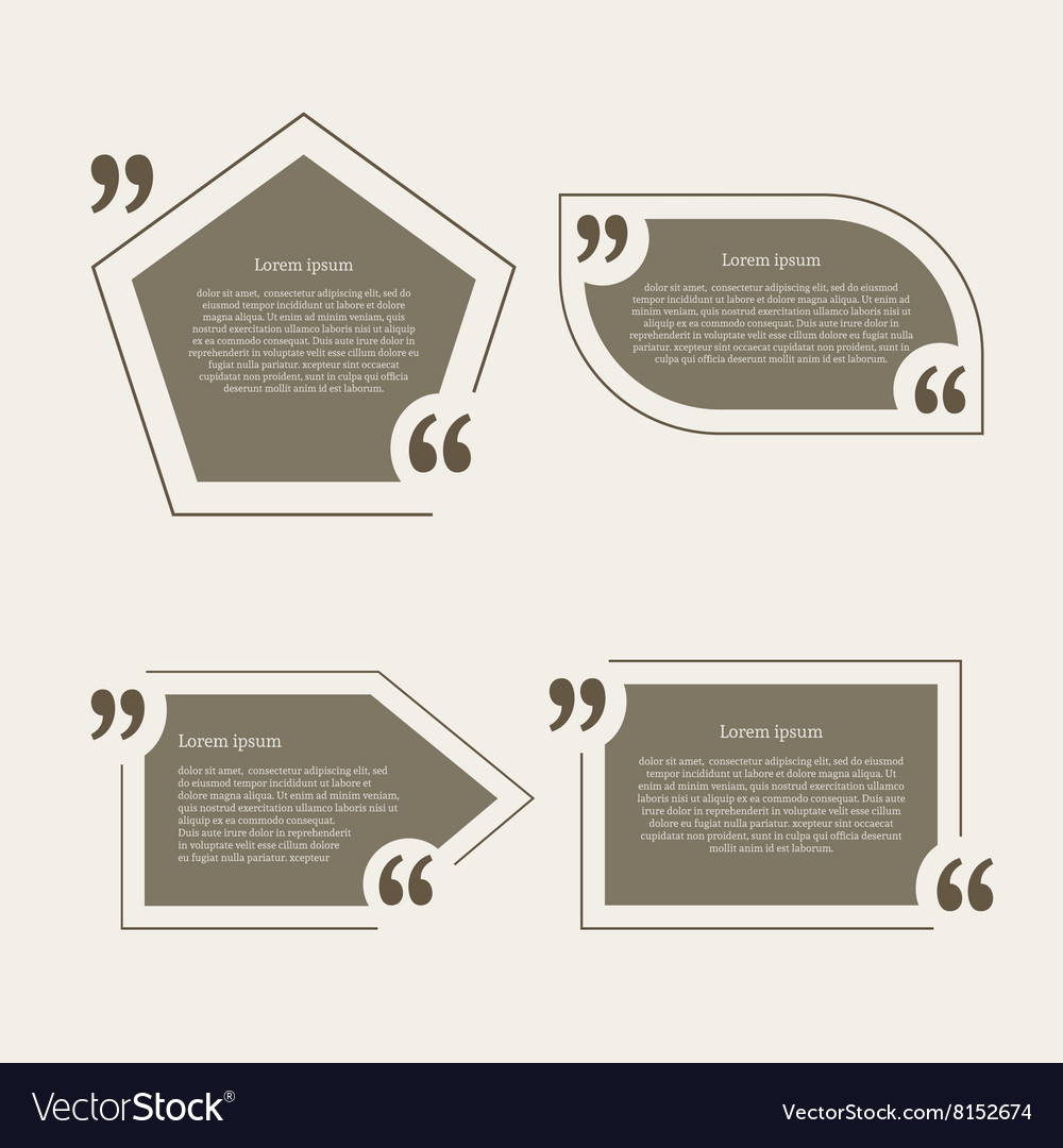 Quote mark speech bubbles set Royalty Free Vector Image