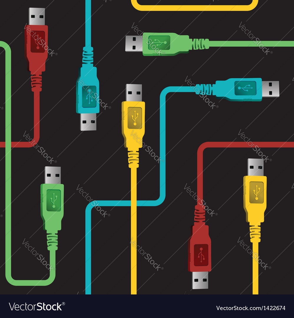 USB wire communication pattern Royalty Free Vector Image