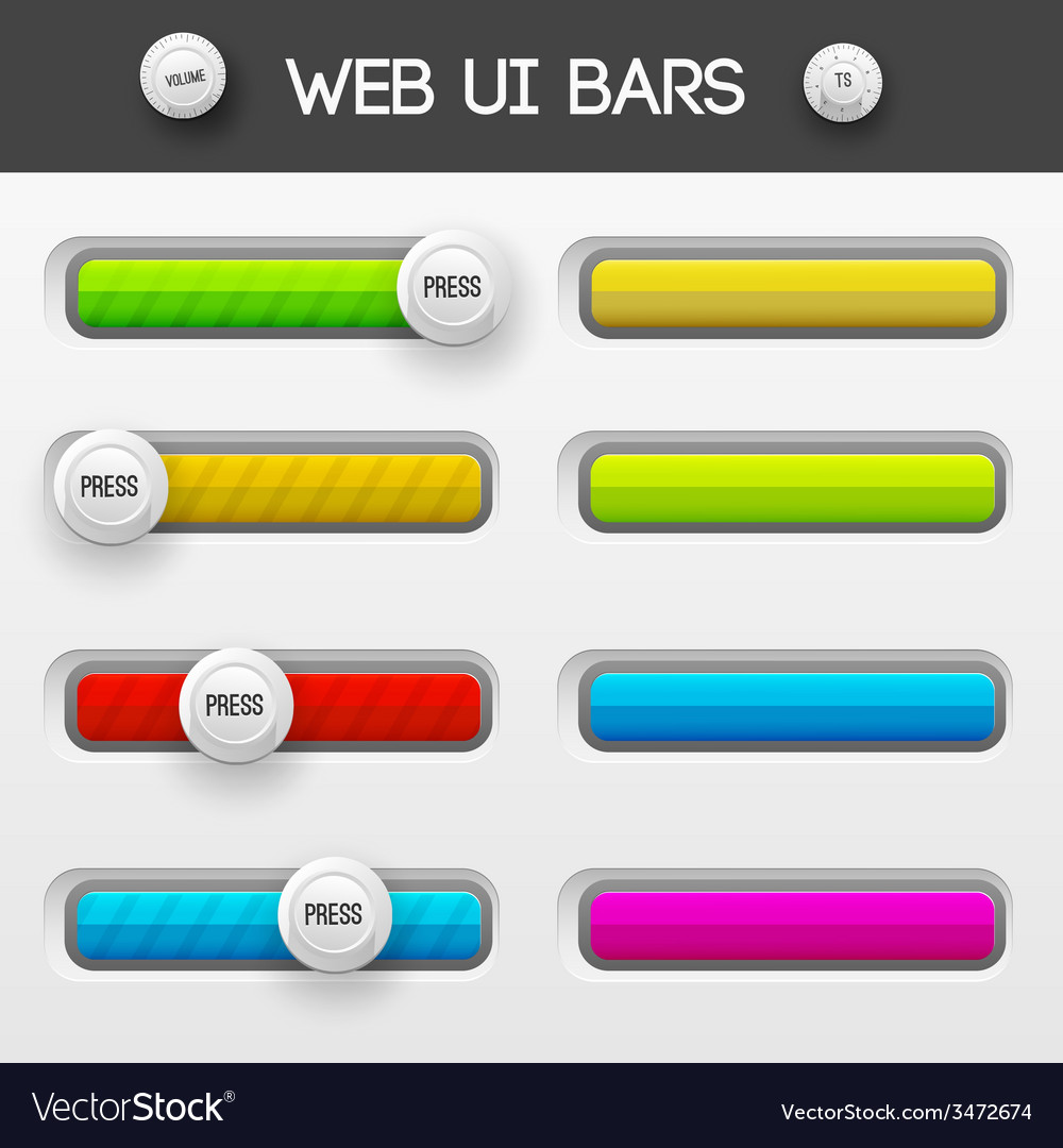 Web interface ui elements Royalty Free Vector Image