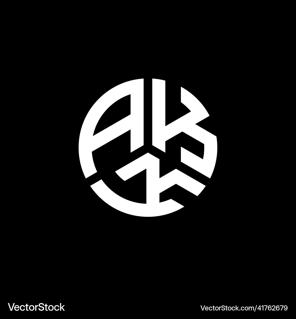 Akk letter logo design on white background Vector Image