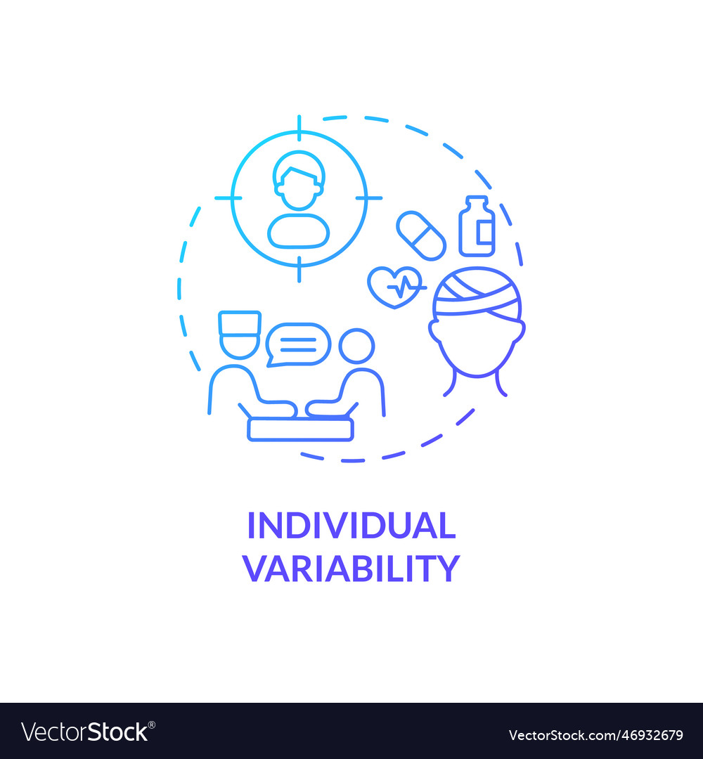 Individual variability blue gradient concept icon Vector Image Individual variability blue gradient concept icon Vector Image