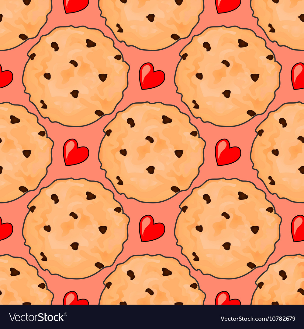 Seamless pattern with delicious chocolate chip Vector Image Seamless pattern with delicious chocolate chip Vector Image