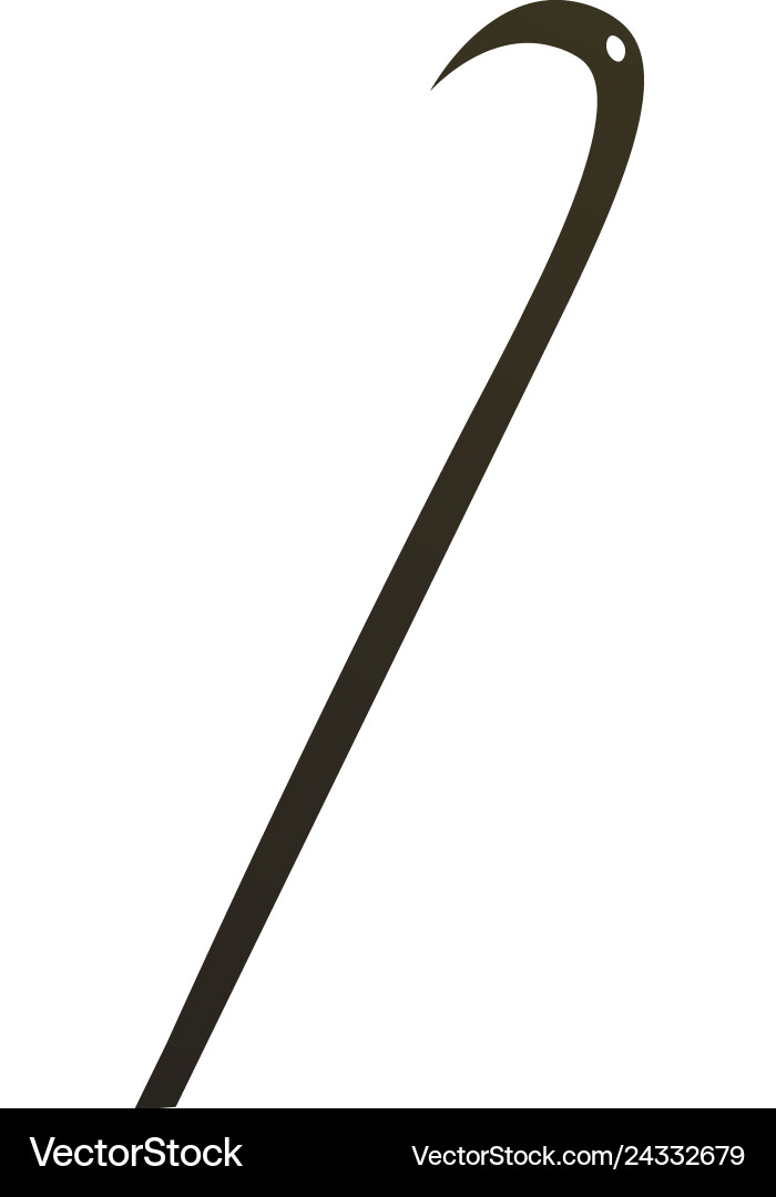 Steel fire hook flat icon isolated on white Vector Image
