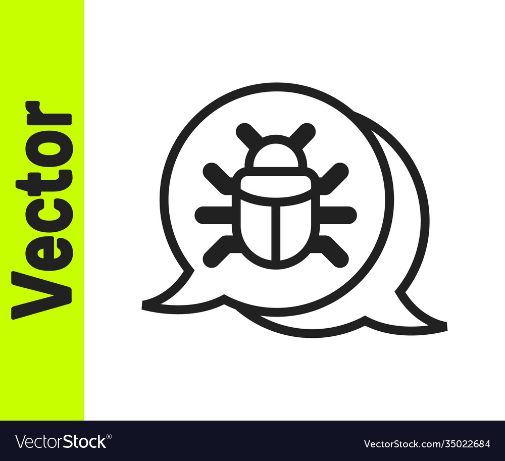 Black line system bug concept icon isolated Vector Image
