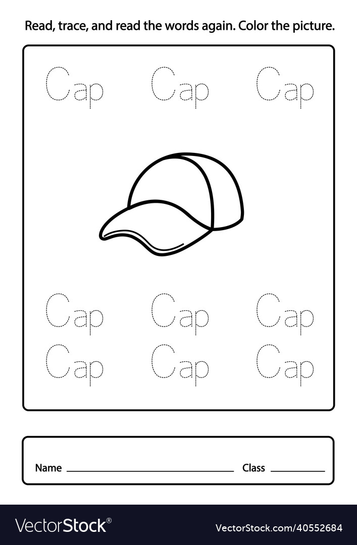 Read trace and the words again color Royalty Free Vector