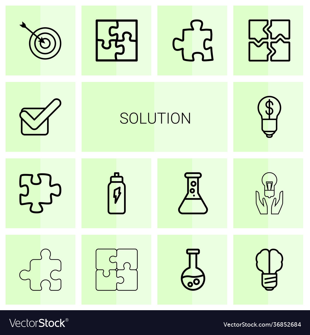 Solution icons Royalty Free Vector Image - VectorStock