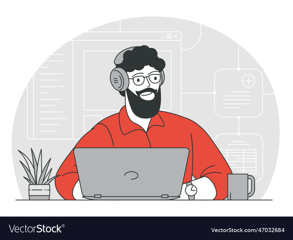 Technical customer support assistant Royalty Free Vector