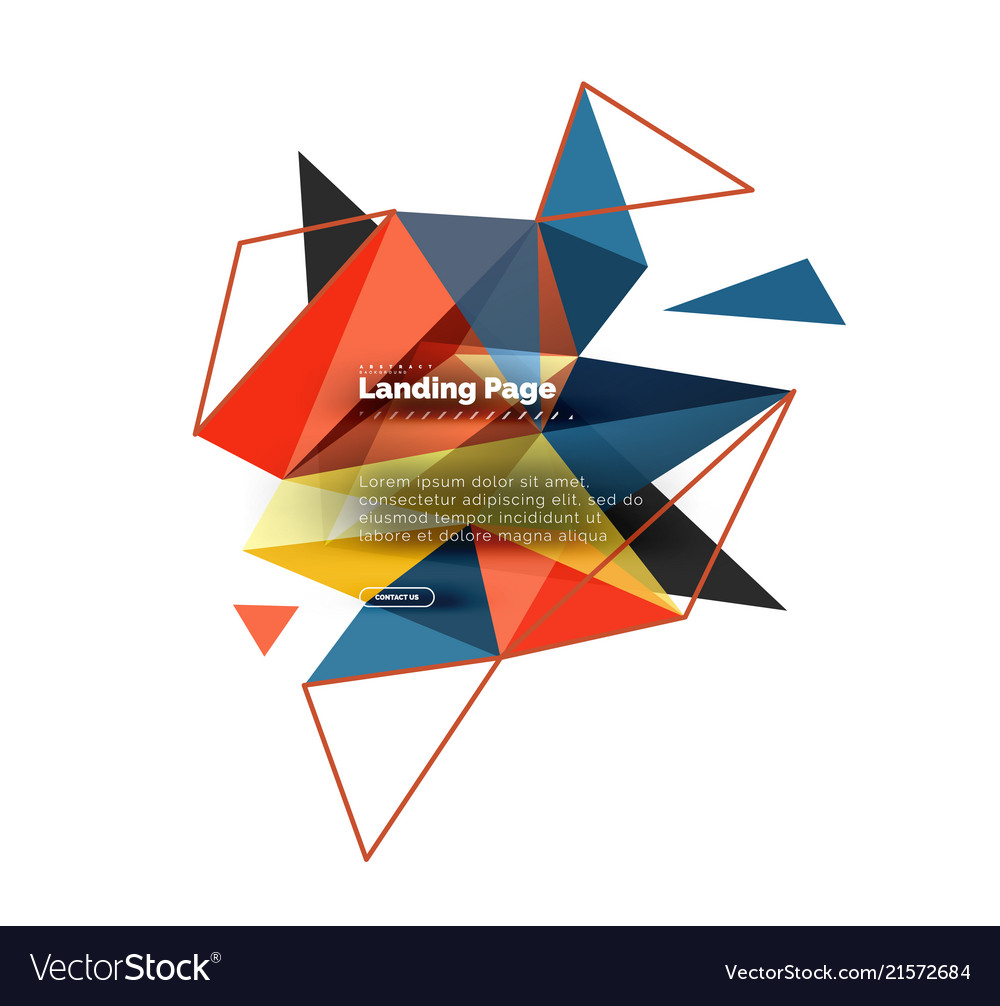 Triangular design abstract background landing Vector Image