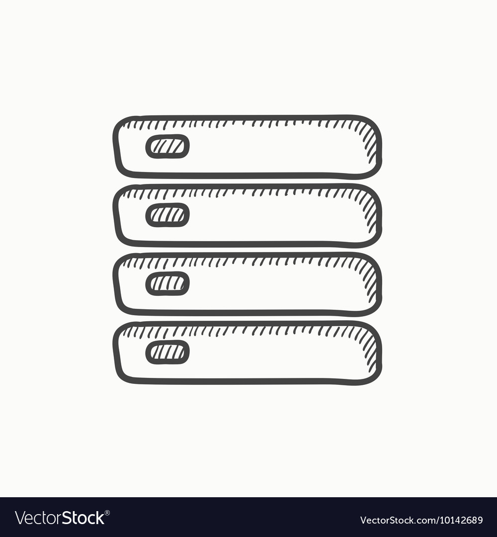 Computer server sketch icon Royalty Free Vector Image