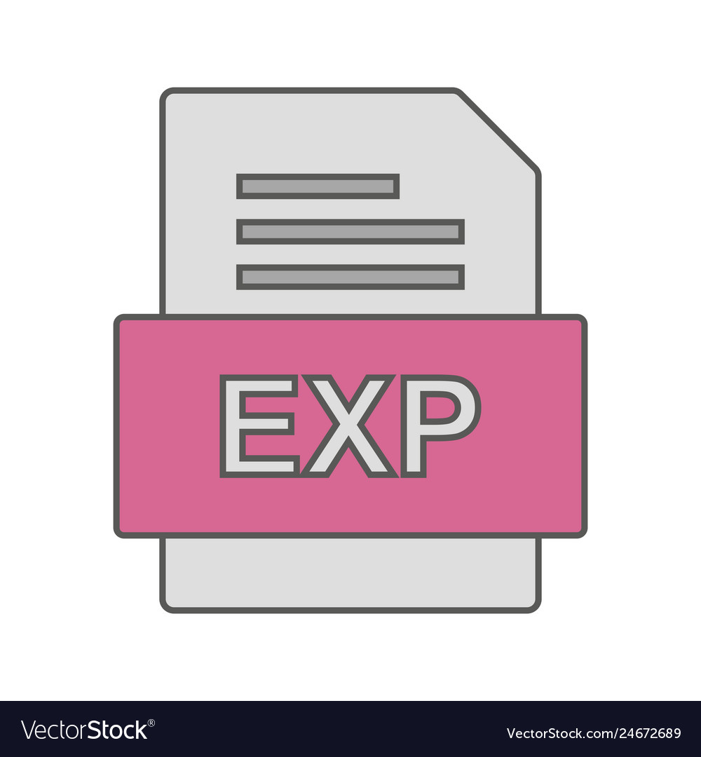 Exp file document icon Royalty Free Vector Image
