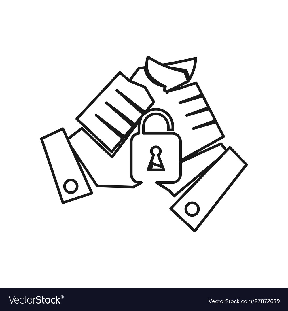 Hand lock secure commitment teamwork together Vector Image