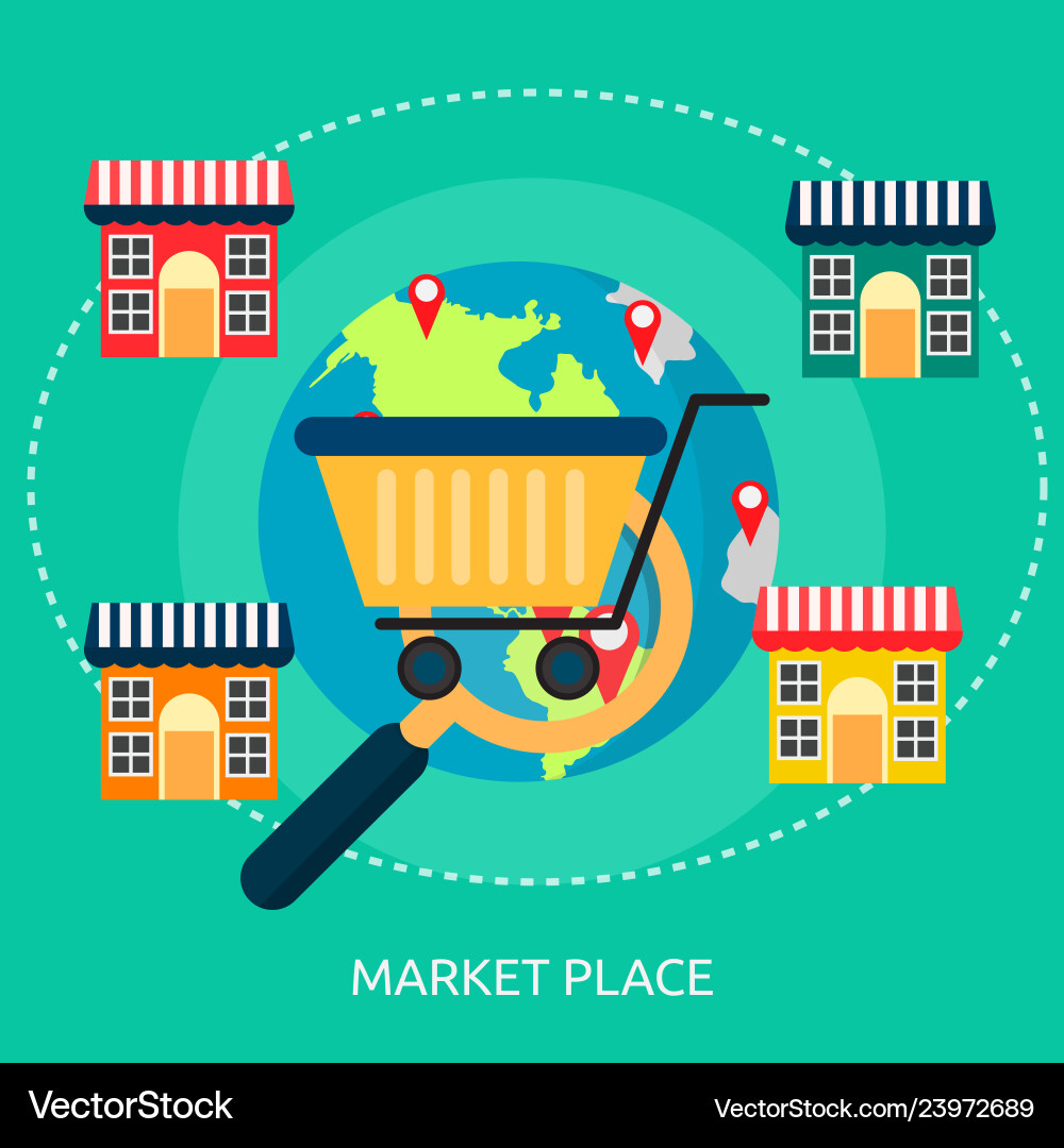 Market place conceptual design Royalty Free Vector Image