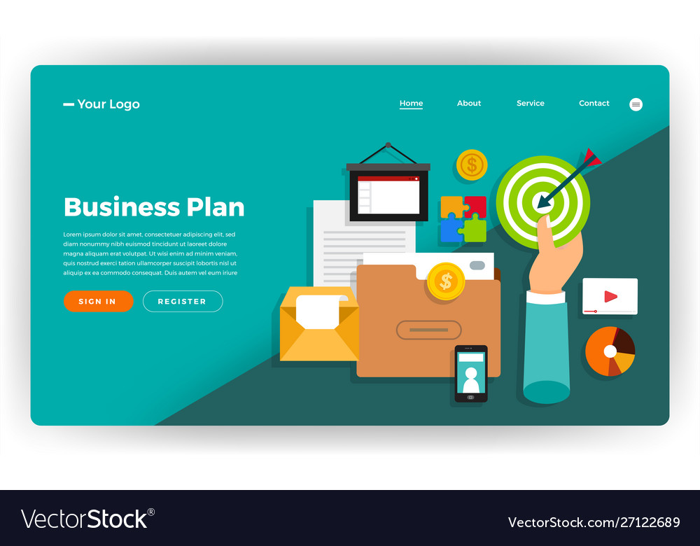 Mock-up design website flat concept Royalty Free Vector