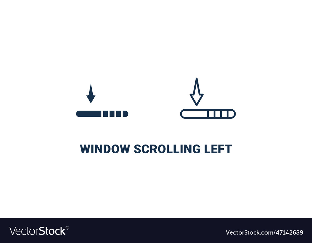 Window scrolling left icon outline and filled Vector Image Window scrolling left icon outline and filled Vector Image