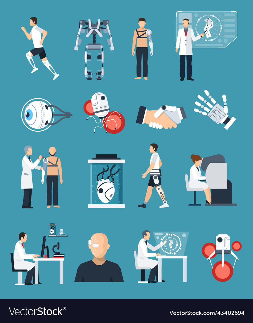 Bionics icons set Royalty Free Vector Image - VectorStock Bionics icons set Royalty Free Vector Image - VectorStock